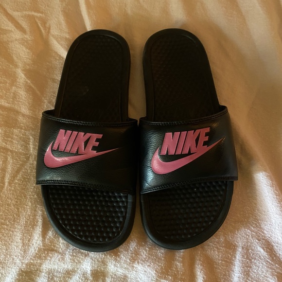 Nike | Shoes | Nike Benassi Jdi Blackvivid Pink Womens Slides | Poshmark
